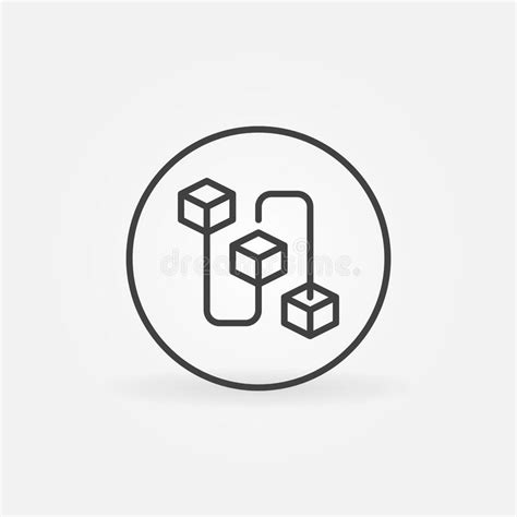 Blockchain In Circle Outline Vector Minimal Icon Block Chain Sign