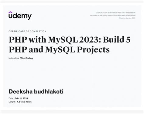 Deeksha Budhlakoti On Linkedin I Am Elated To Share Another Certificate Of Achievement In Php