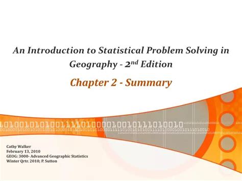 Ppt An Introduction To Statistical Problem Solving In Geography 2 Nd Edition Powerpoint