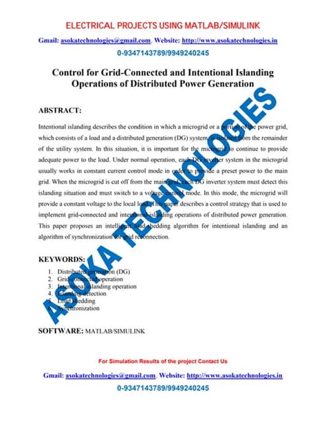Control For Grid Connected And Intentional Islanding Operations Of