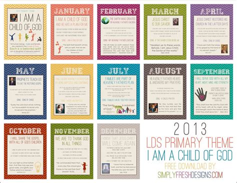2013 Lds Primary Theme Posters Simply Fresh Designs Primaire Église