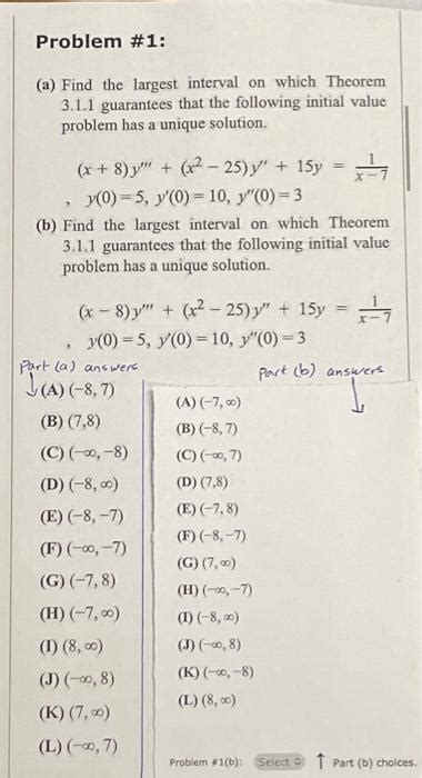 Solved A Find The Largest Interval On Which Theorem 3 1 1