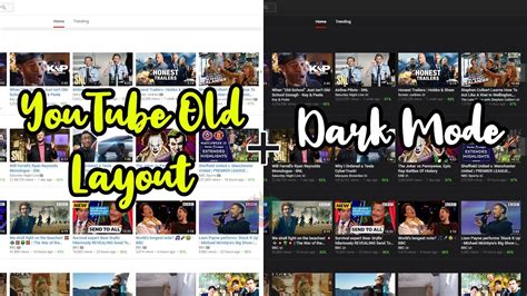 How To Get The Old YouTube Layout Back Dark Mode YouTube