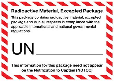 Excepted Quantity Label