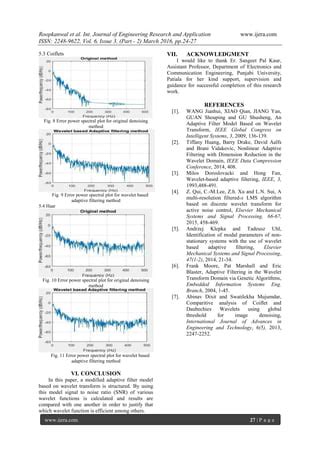 Comparative Analysis Of Different Wavelet Functions Using Modified Adaptive Filtering Based On