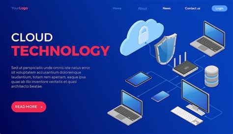 Premium Vector Cloud Computing Technology Isometric