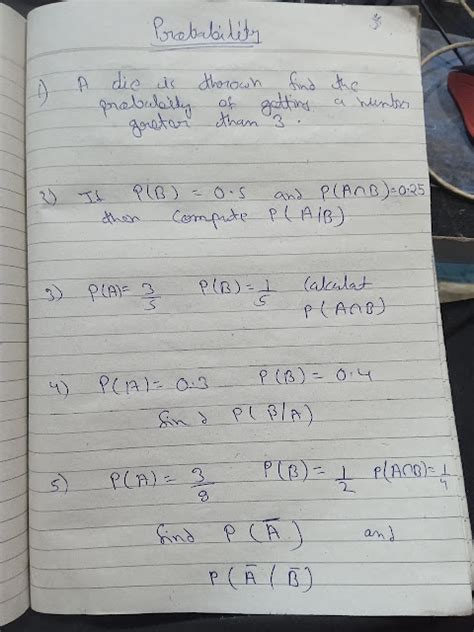 Probibility Class 12th Maths Important Question 2024