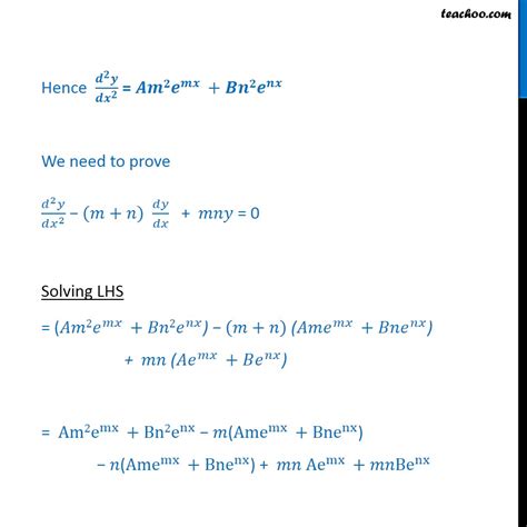 Ex If Y A Emx B Enx Show D Y Dx M N