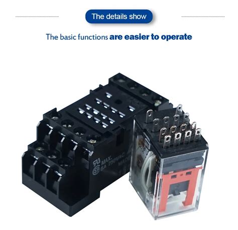4no 4nc My4n Gs Dc24 24vdc Relay With Base For Parking Control