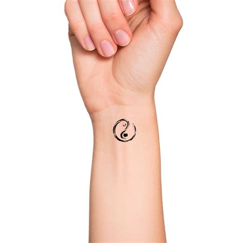 Small Yin Yang Temporary Tattoo Zen Tattoo Peace Tattoo Balance