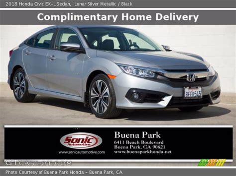 Lunar Silver Metallic 2018 Honda Civic Ex L Sedan Black Interior