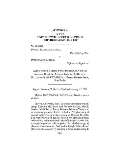 Fillable Online Appendix A In The United States Court Of Appeals For The Seventh Circuit Fax