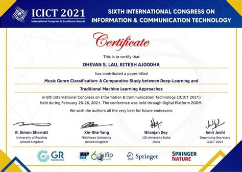 Dhevan Lau On Linkedin Icict2021 Springer Machinelearning Deeplearning…