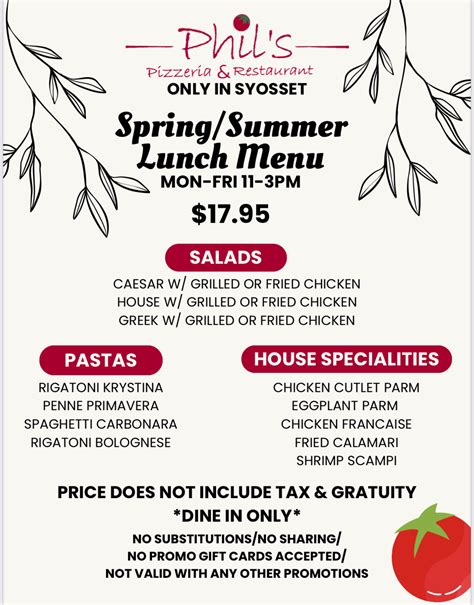Phils Pizzeria And Restaurant Syosset Ny