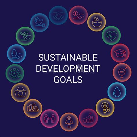 图标集 可持续发展目标 向量例证 插画 包括有 平面 健康 设计 生活 能源 合伙企业 上色 173073954