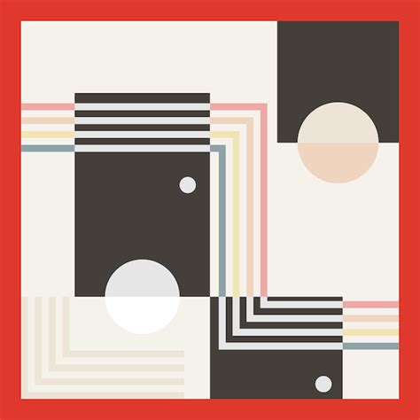 Premium Vector Abstract Minimalist Rectangle Scarf Pattern 054