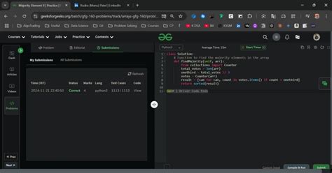 Rudra Patel On Linkedin Geeksforgeeks Codingchallenge Gfg Gfg160