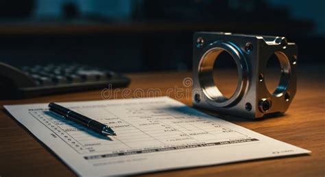 Analyzing Manufacturing Data Sheet With Metal Component And Pen Stock