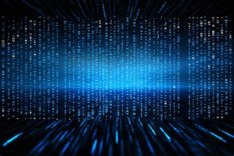 Premium Ai Image Blue Digital Binary Data On Computer Screen Background