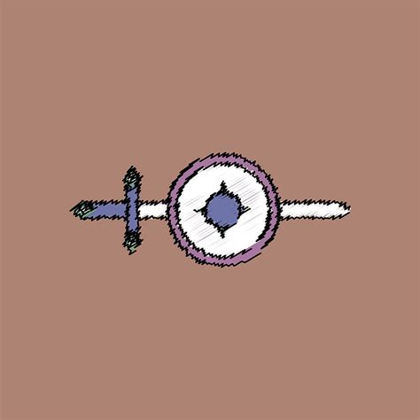 플랫 음영 스타일 아이콘 칼과 방패 벡터 Ai Eps Uidownload