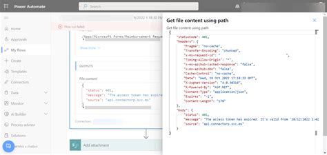Powerautomate Error In The Workflow Getfilecontentusingpath