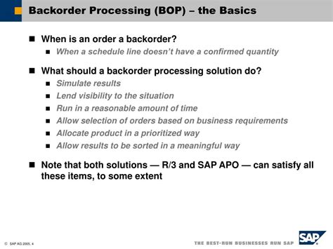 Ppt Backorder Processing With Sap R3 Vs Sap Apo Global Available To