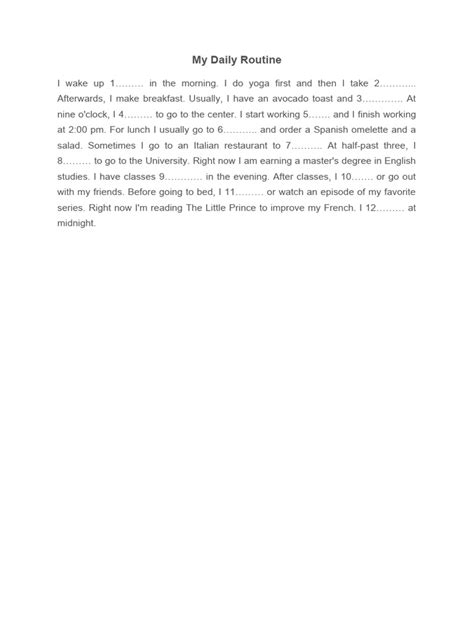 my daily routine pdf