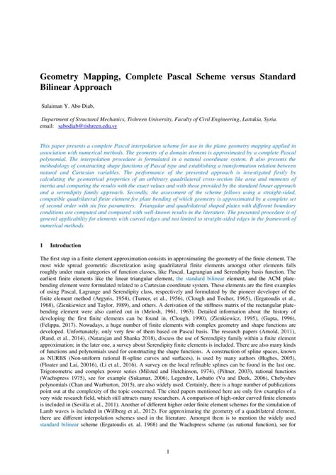 Geometry Mapping Complete Pascal Scheme Versus Standard Bilinear