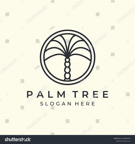 Palm Tree Minimalist Linear Emblem Style Stock Vector Royalty Free 2189062925 Shutterstock