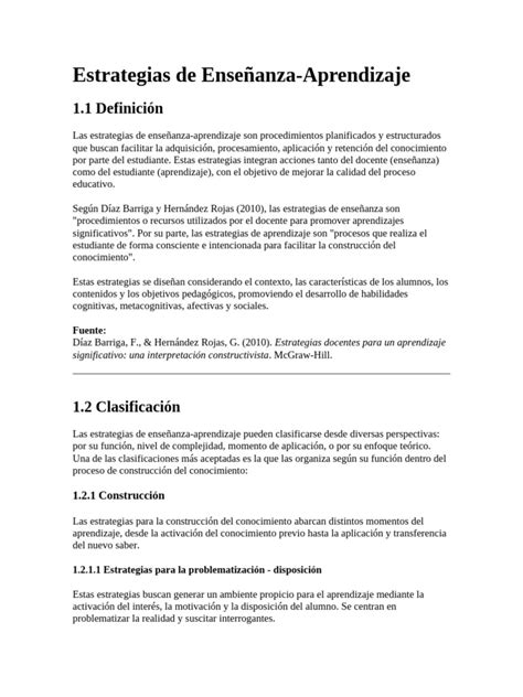 Estrategias De Enseñanza Pdf Aprendizaje Enseñando