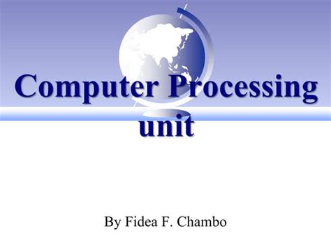 Lecture 4b Computer Elements Processing Unit And Memorypdf