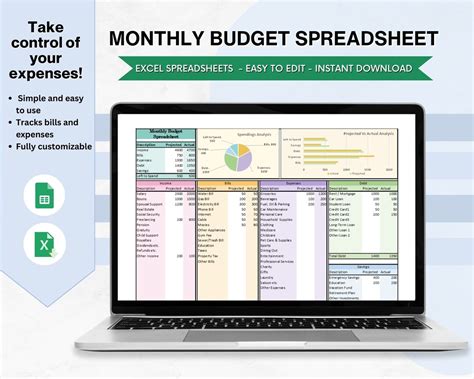 Monthly Budget Excel Spreadsheet For Couples Budget Template With Expense Tracker And