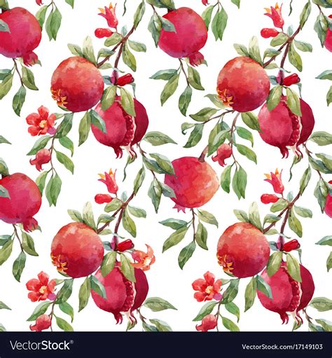 Pomegranate Fruit Pattern Royalty Free Vector Image