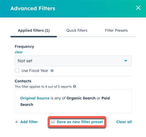 use dashboard filters