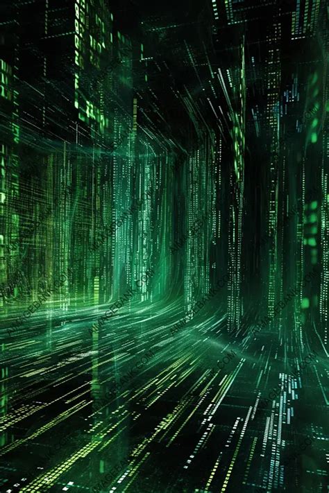 Digital Code Flow Cyberspace Data Stream Matrix Aimagebank