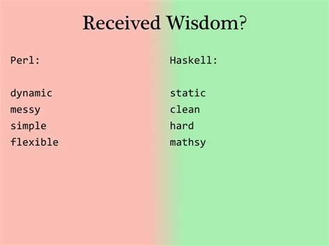 Is Haskell An Acceptable Perl Ppt