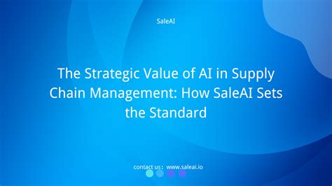 Optimize Supply Chain Management With Saleais Ai Tools
