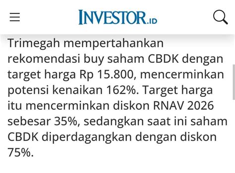 Saham Cbdk Pt Bangun Kosambi Sukses Tbk Stockbit