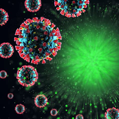 3d Render Of Pathogenic Virus Organism Or Bacteria Infecting And