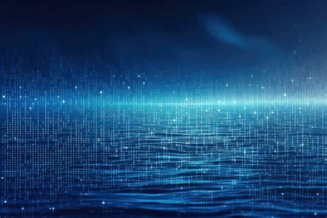 Abstract Background Of Binary Code With Waves And Dots Data