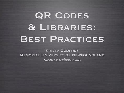 Qr Codes Best Practices PPT