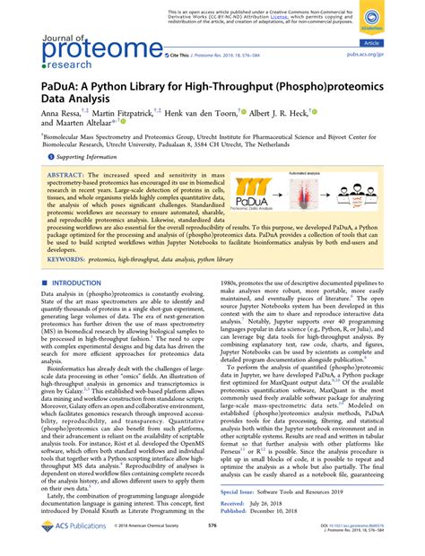 Pdf Padua A Python Library For High Throughput Phosphoproteomics Data Analysis