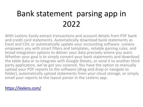 Ppt Bank Statement Parsing App In 2022 Powerpoint Presentation Free