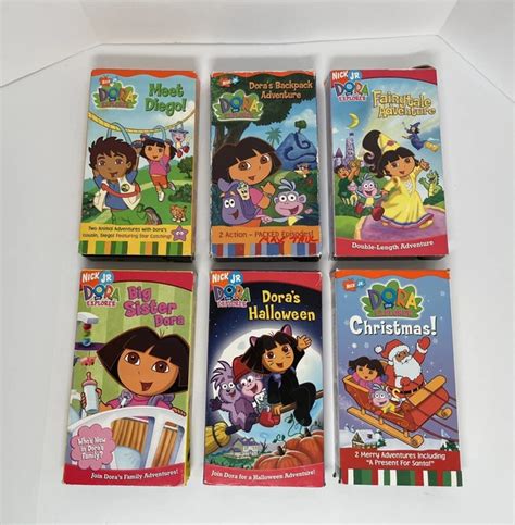 Dora The Explorer Lot Of 6 Vhs Tapes Songs Preschool Nick Jr Learning