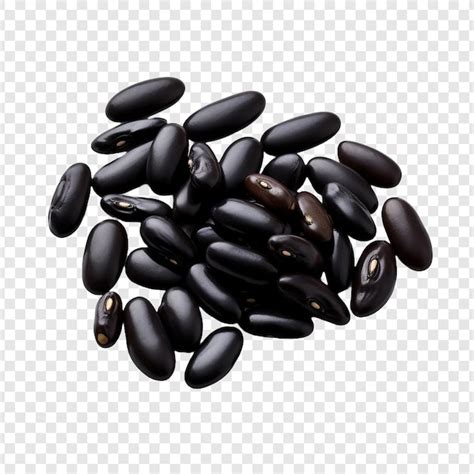 투명 한 배경에 고립 된 신선한 검은 콩 무료 Psd 파일