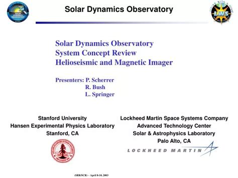 PPT Lockheed Martin Space Systems Company Advanced Technology Center Solar Astrophysics