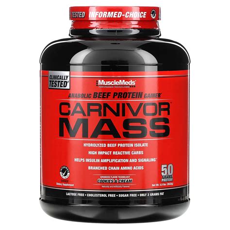 Musclemeds Carnivor Mass Anabolic Beef Protein Gainer Cookies