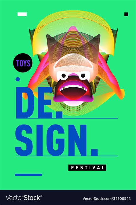 Banner Design Template With Abstract Curvy Vector Image