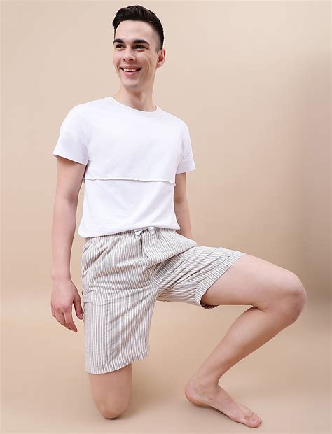 Buy Cotton Mix Striped Relaxed Fit Shorts At Marks And Spencer