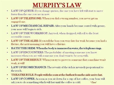 Murphys Law Variations At Their Best One Liner Quotes Murphy Law